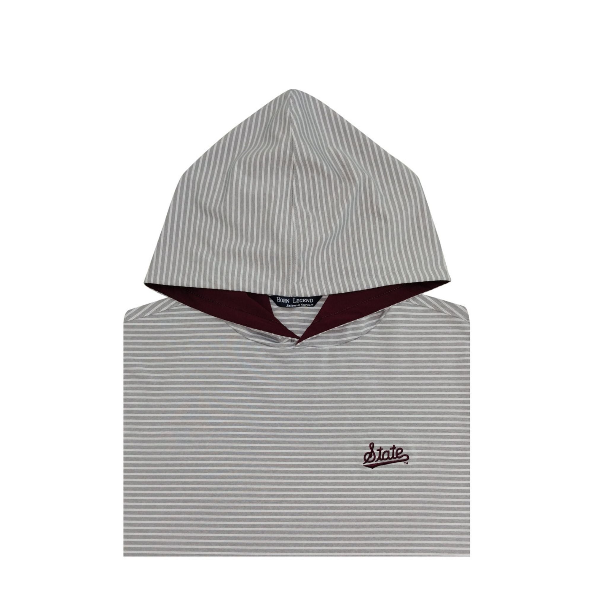 Mississippi State Script Grey Heather Stripe Performance Hoodie – Reed's